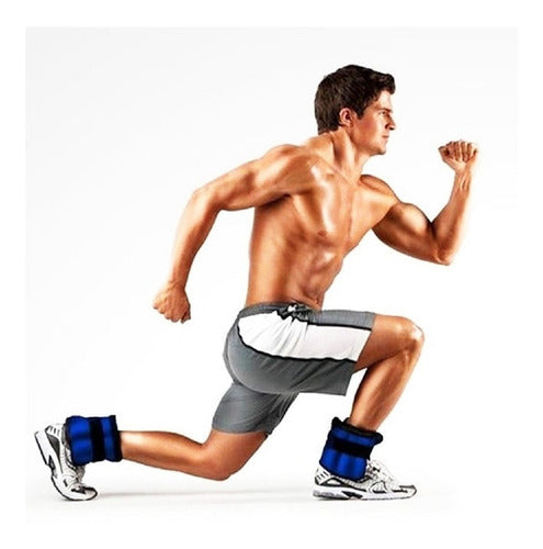 Par Tobilleras Peso Ajustable Ejercicio 3 Kg - Total 6kg - Azul| Inaltum Fitness
